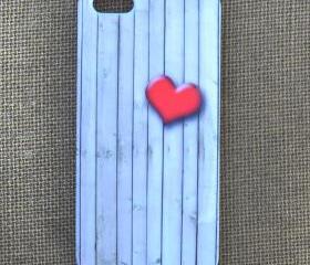Red Heart Iphone Case, Love Theme Iphone Case, Rustic White Wood, Red ...